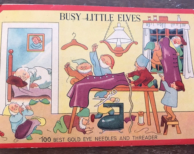 Rare Vintage Busy Little Elves Needle Book With Needles Ephemera - Etsy