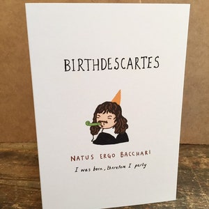 Funny Descartes Philosophy Birthday Card - Etsy