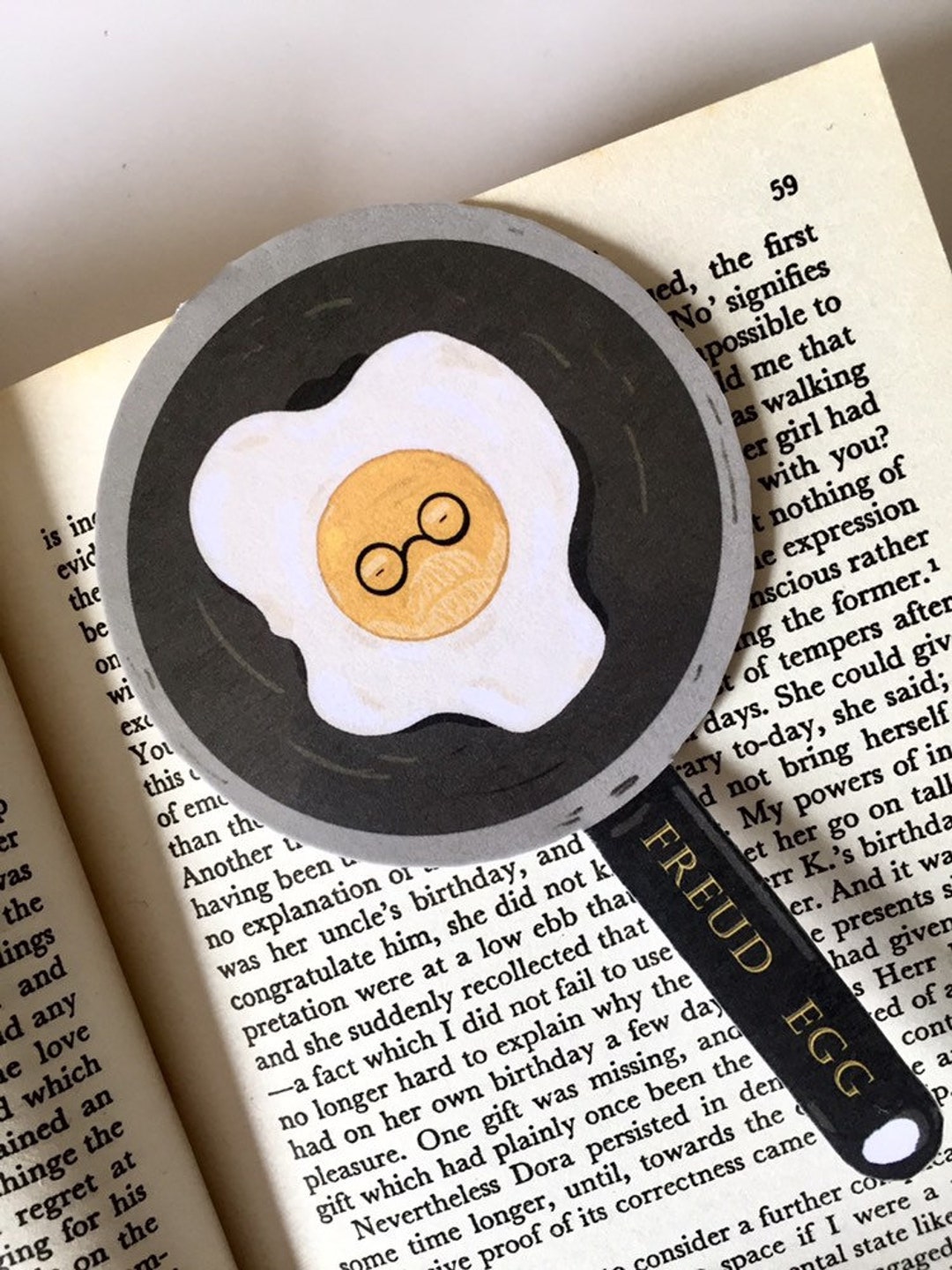Funny Freud Fried Egg Bookmark - Etsy UK