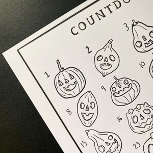 Printable Halloween Countdown Pumpkin Colouring Pages - Etsy