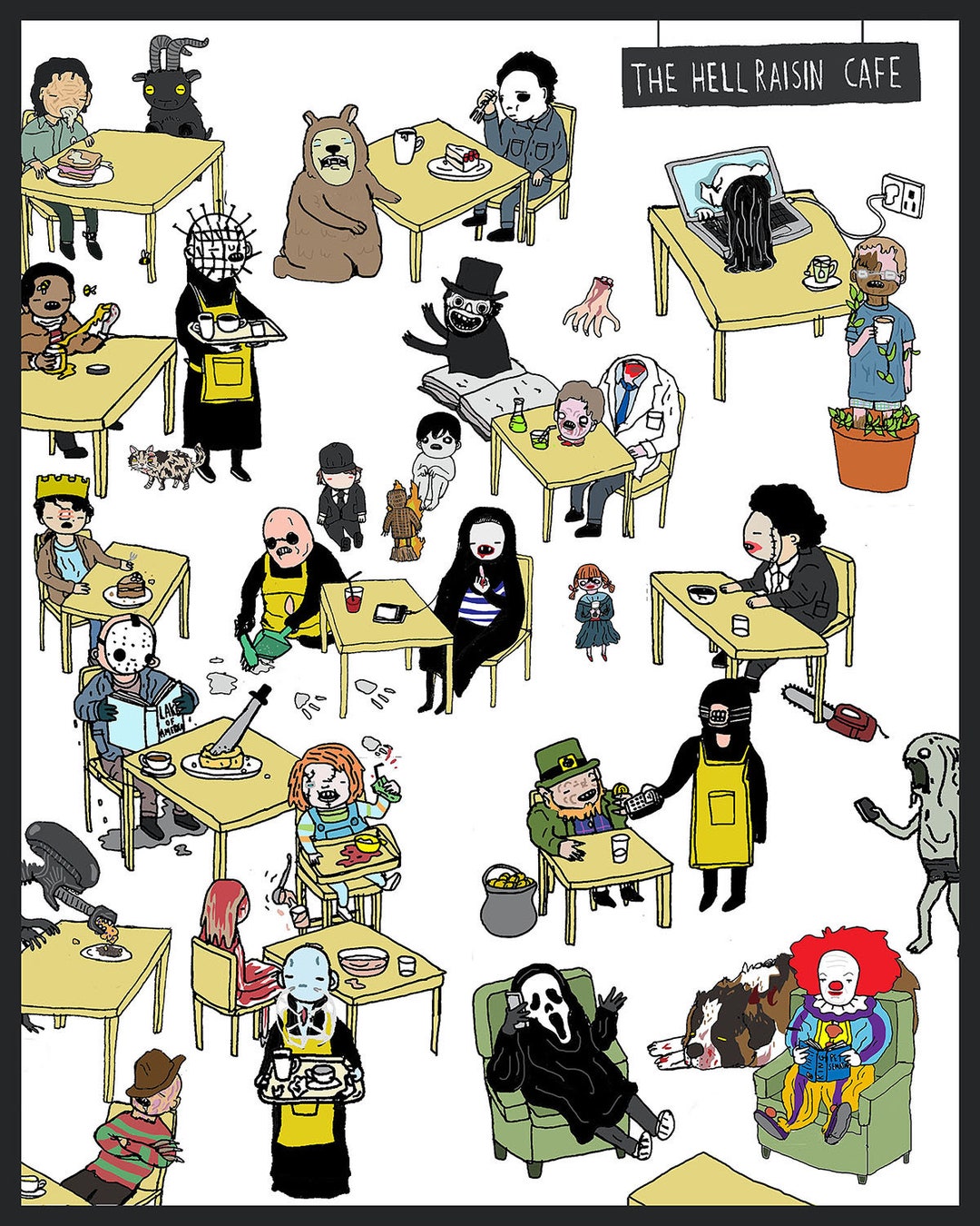 Funny Horror Movie Characters Poster - Etsy