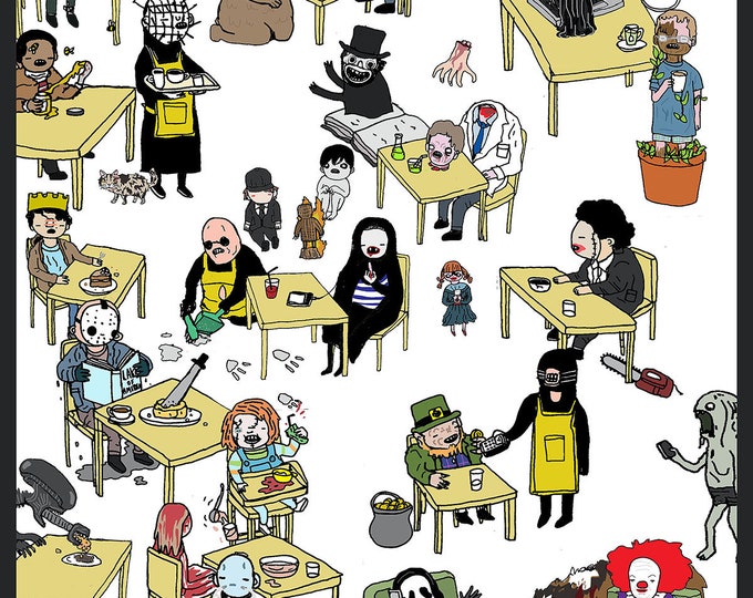 Funny Horror Movie Characters Poster - Etsy