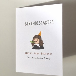 Funny Descartes Philosophy Birthday Card - Etsy