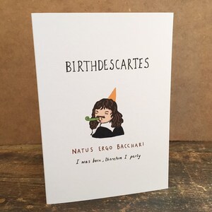 Funny Descartes Philosophy Birthday Card - Etsy
