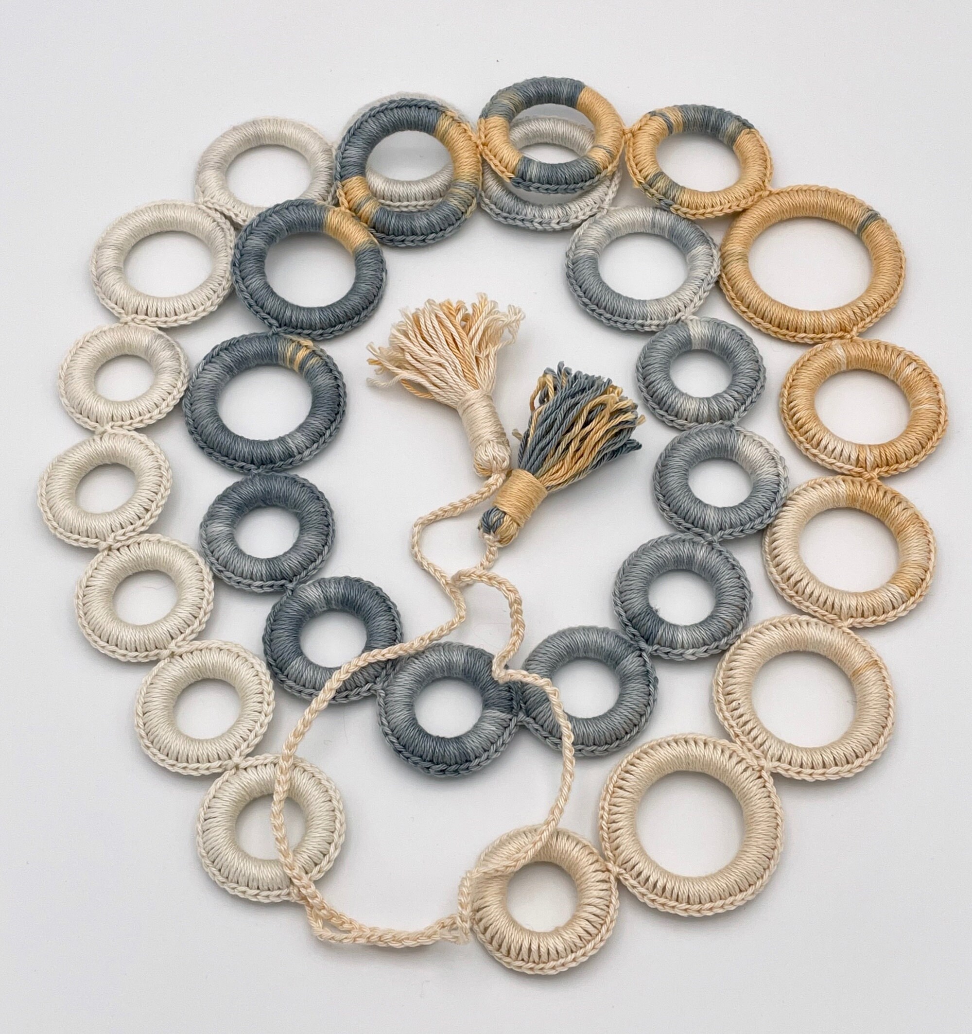 Long Crochet Necklace in Pastel Colors Statement Jewelry - Etsy