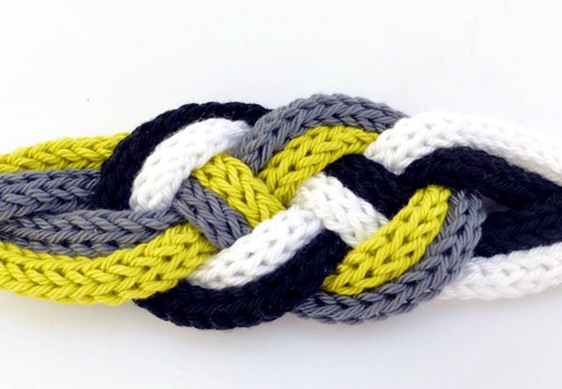 Knitted Bracelet With Anise Green Color Braided Bracelet Multicolor ...