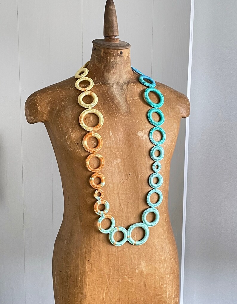 Long Crochet Necklace in Pastel Colors | Statement Jewelry | Colorful ...