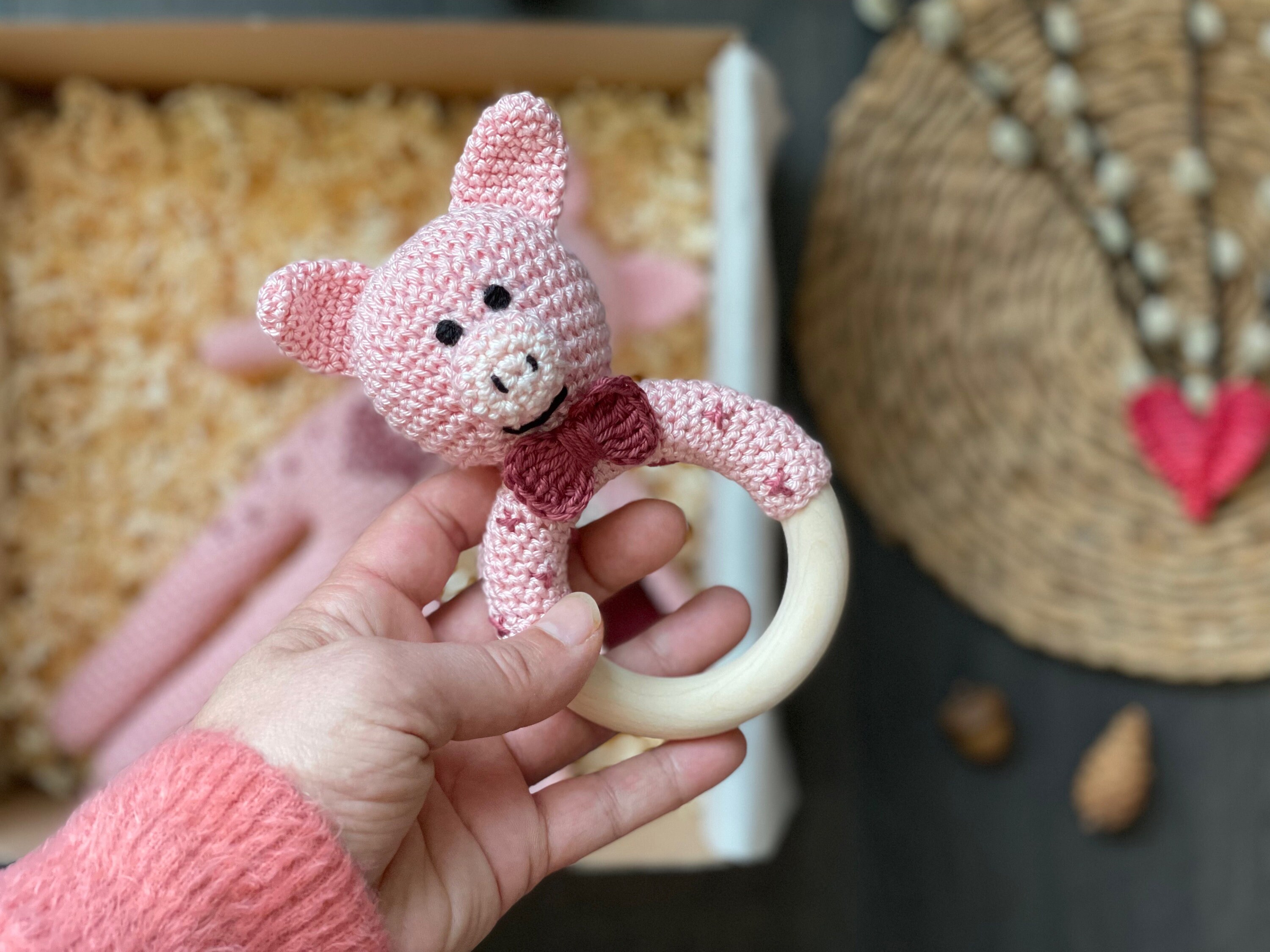Crochet Pig Gift Set Baby Shower Present Newborn Gift Box - Etsy