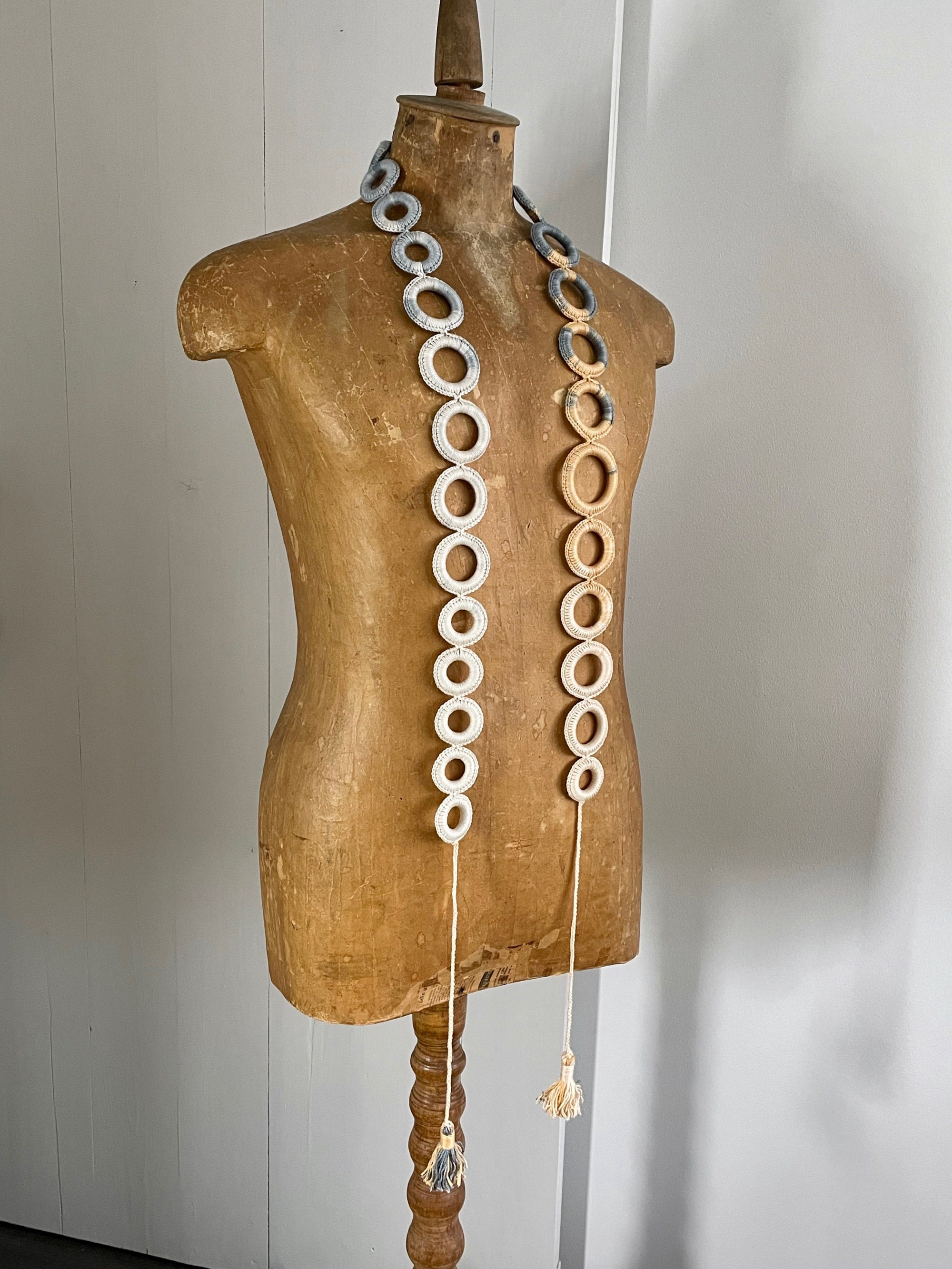 Long Crochet Necklace in Pastel Colors Statement Jewelry - Etsy