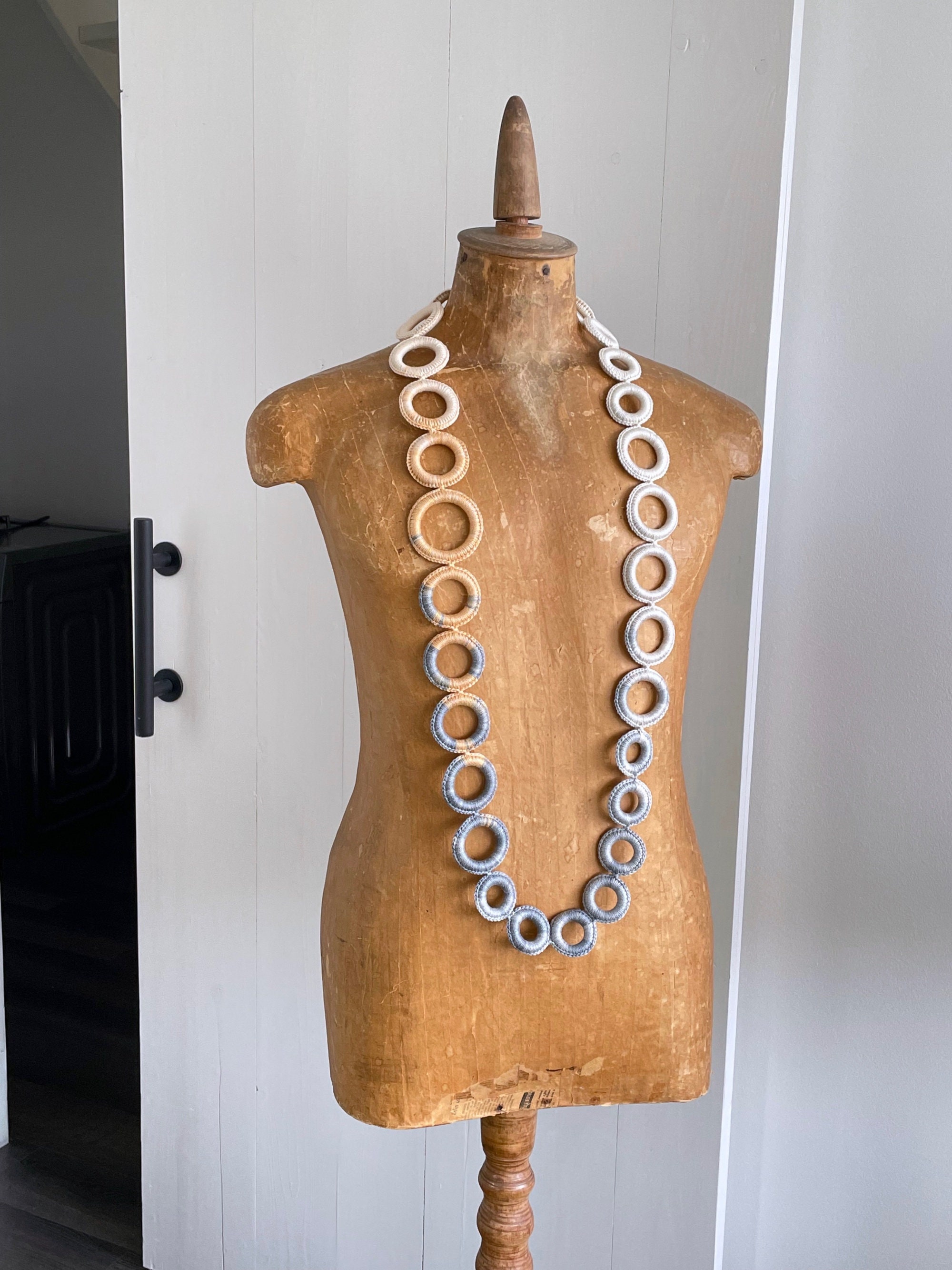 Long Crochet Necklace in Pastel Colors Statement Jewelry - Etsy