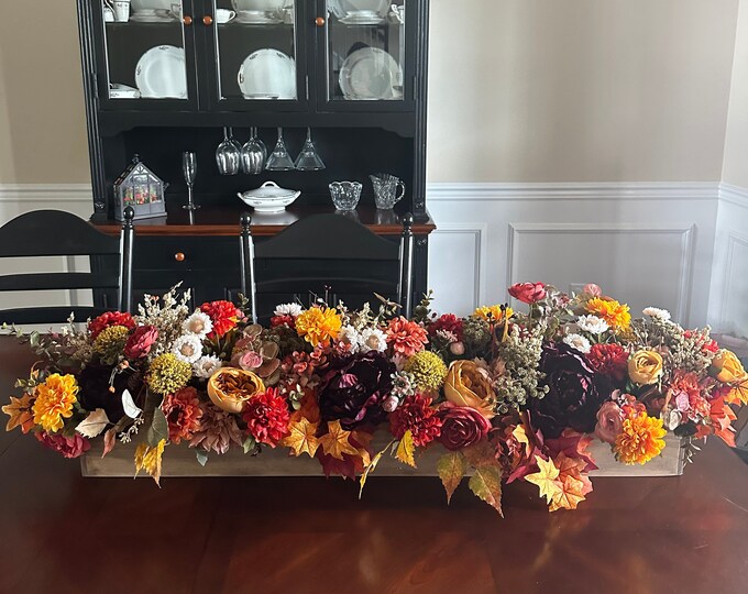 Long Fall Table Centerpiece, Fall Wedding Centerpiece, Thanksgiving ...
