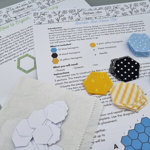 DIY Hexie Bumble Bee English Paper Piecing Kit With Pre-cut Fabric ...