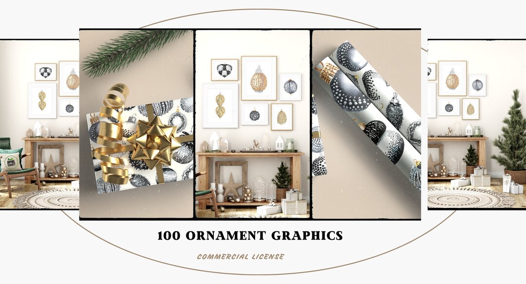 100 High-quality Christmas Ornament Clip Art Watercolor Digital ...