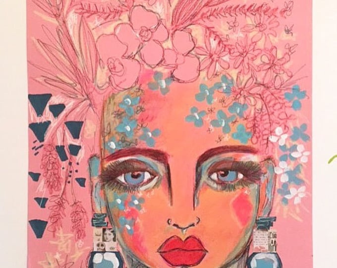 Abstract Flower Portrait, Abstract Face, Contemporary Floral Portrait ...