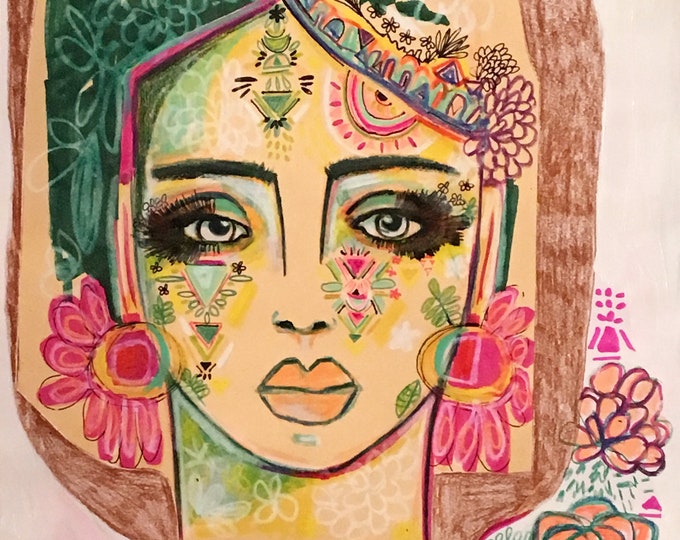 Spiritual Woman Portrait Art, Visionary Art, Abstract Portrait, Art ...