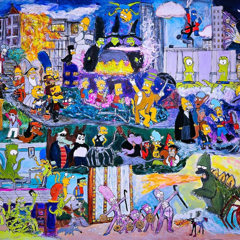 The Simpsons Painting - Etsy