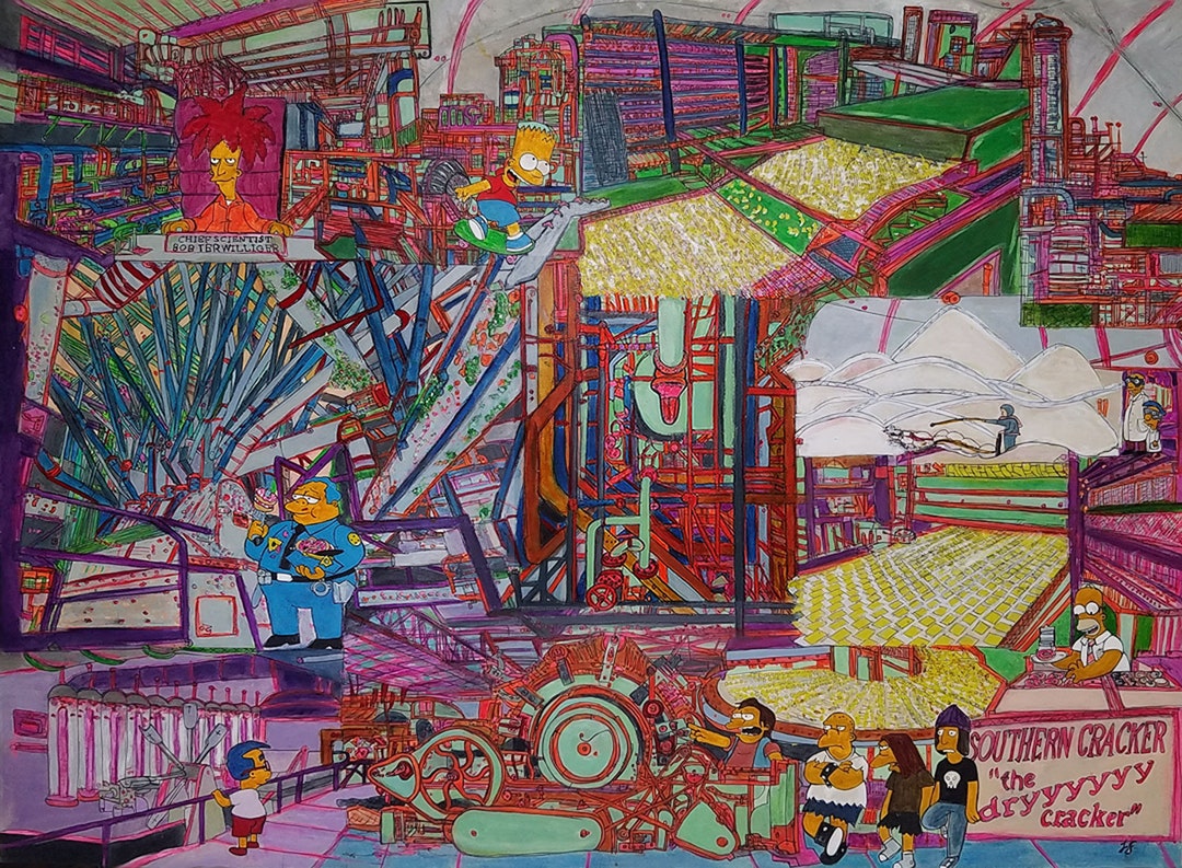 Simpsons' Cracker Factory (original Painting) - Etsy
