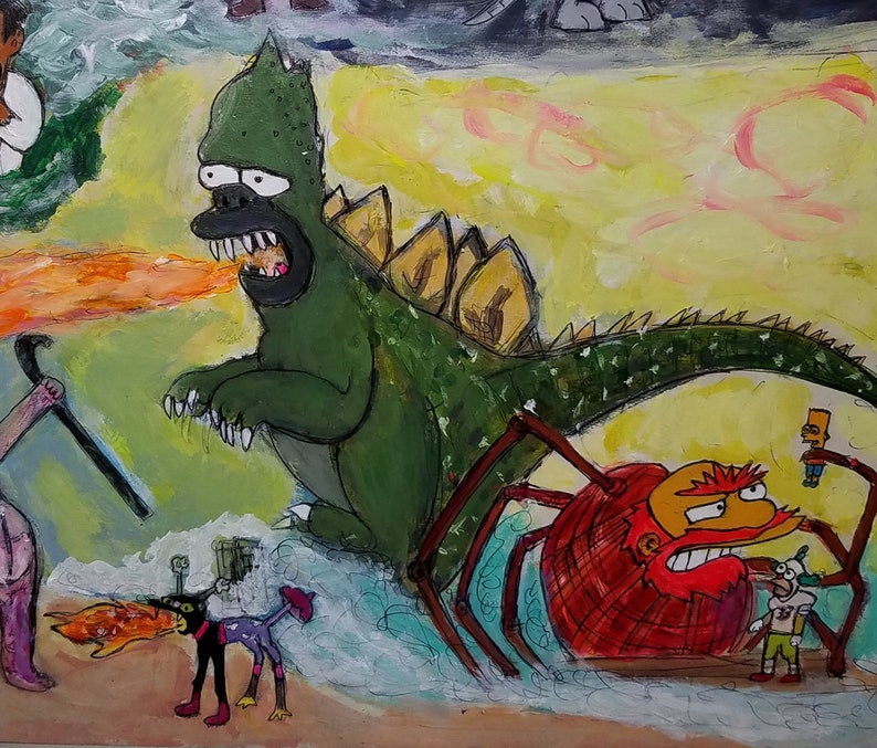 The Simpsons' Horrors (original Painting) - Etsy