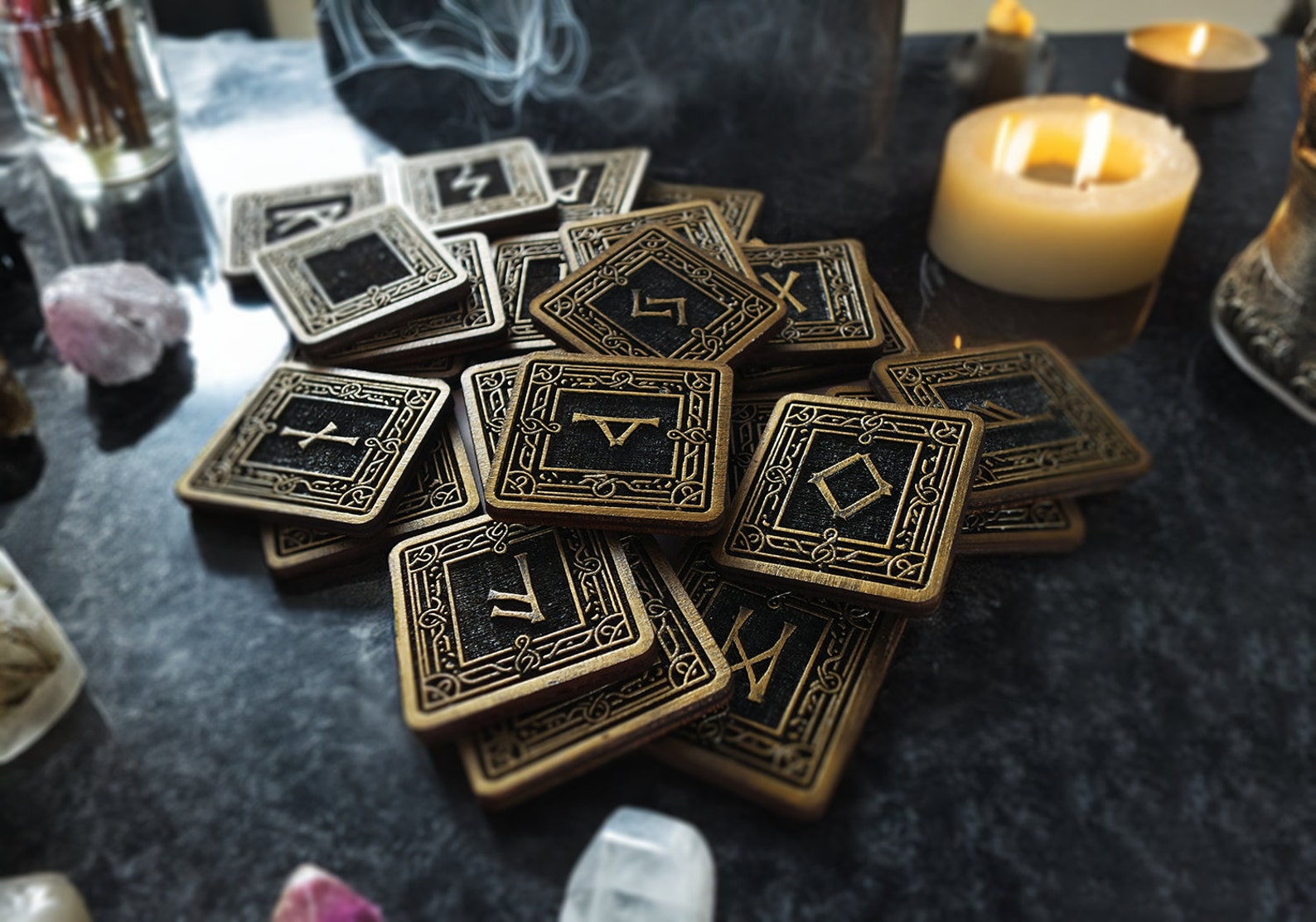 Wooden Rune Set, Elder Futhark, Viking Runes, Rune Box, Pagan Gift ...
