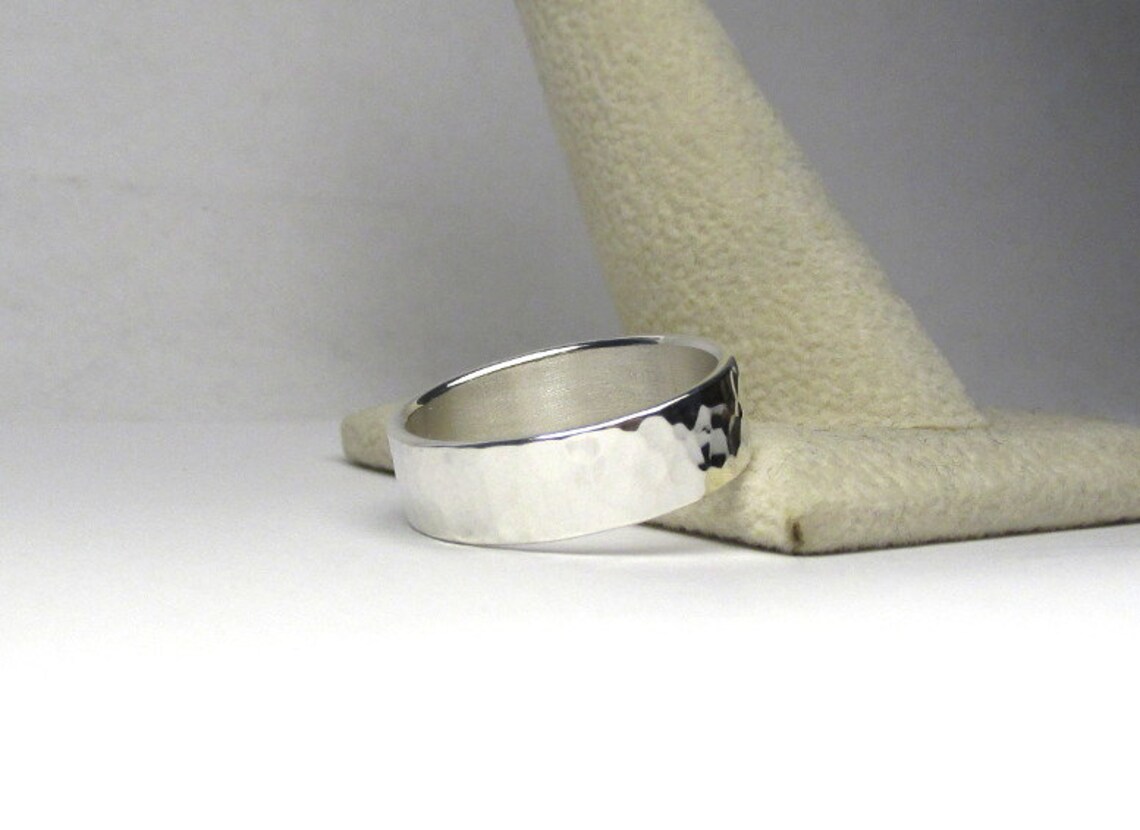 Thick Hammered Silver Ring Hammered Sterling Silver Ring Made - Etsy