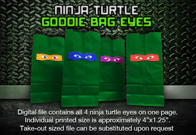 Ninja Turtle Goodie Bag Eyes (digital File) - Etsy