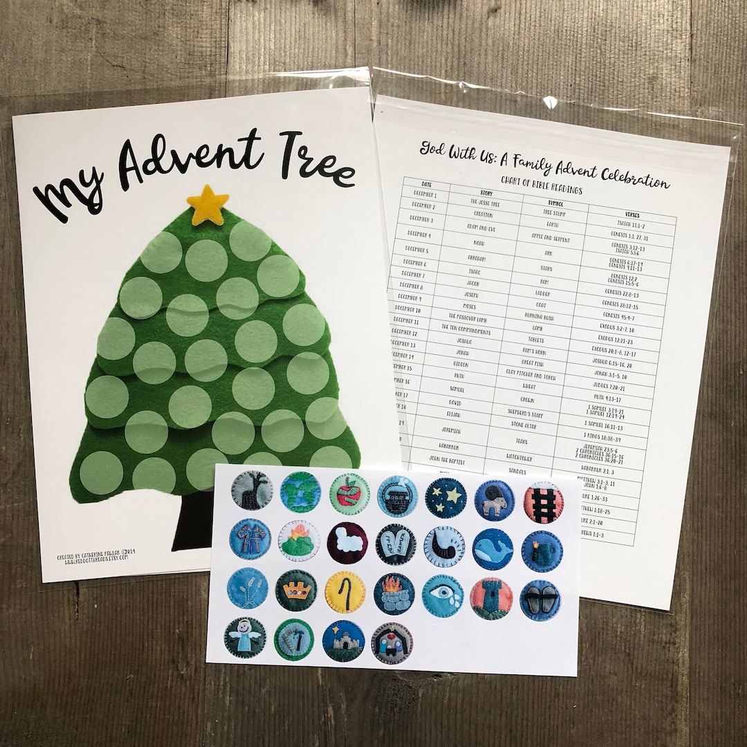Advent Jesse Tree Sticker Chart - Etsy