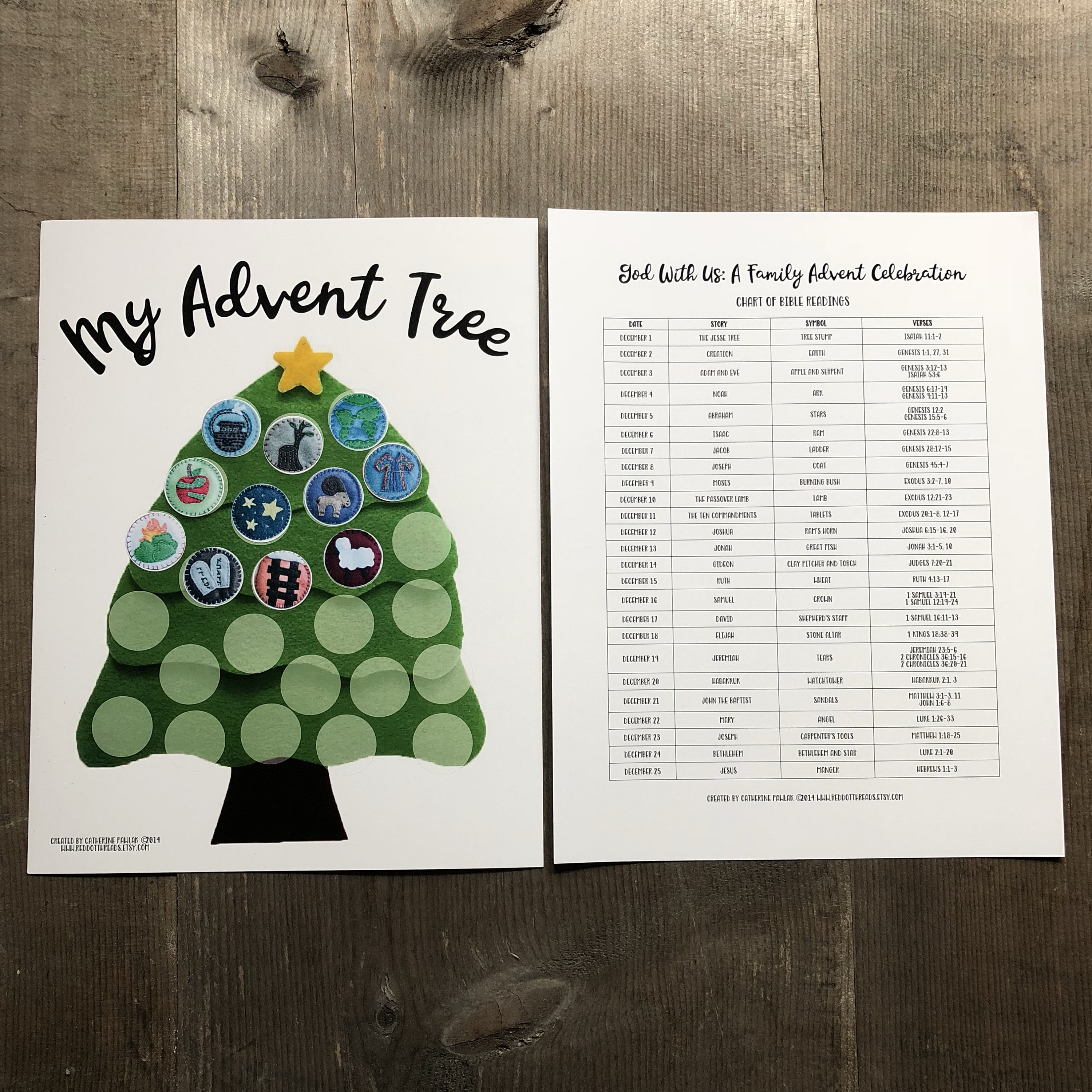 Advent Jesse Tree Sticker Chart - Etsy
