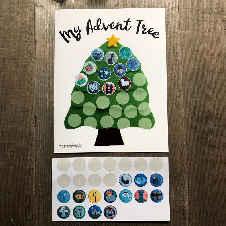 Advent Jesse Tree Sticker Chart - Etsy