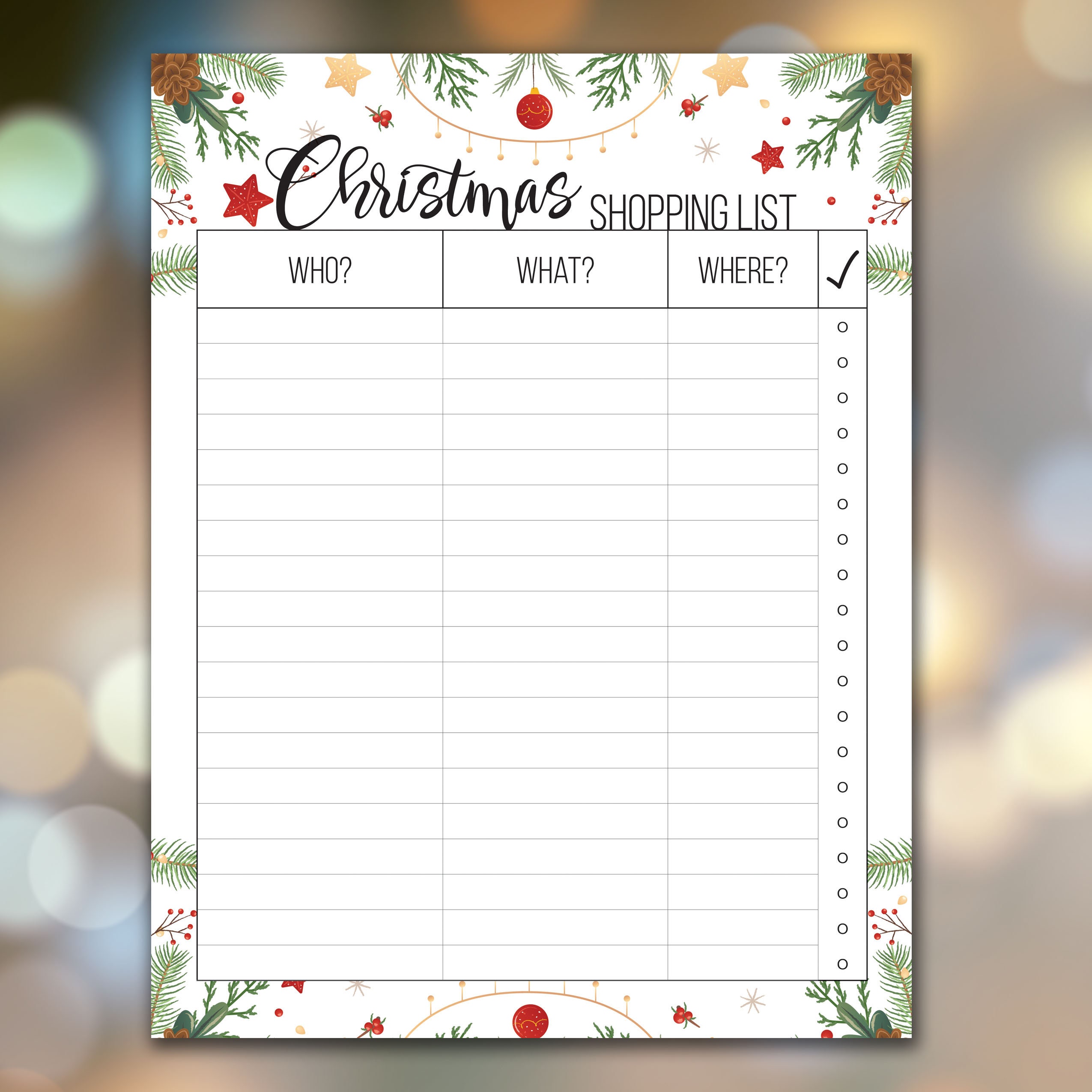 Christmas Shopping List Christmas List Christmas Organizer - Etsy Australia