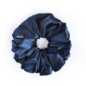 XL Navy Blue Satin Scrunchie, Oversized Silky Scrunchie, Valentines Day ...