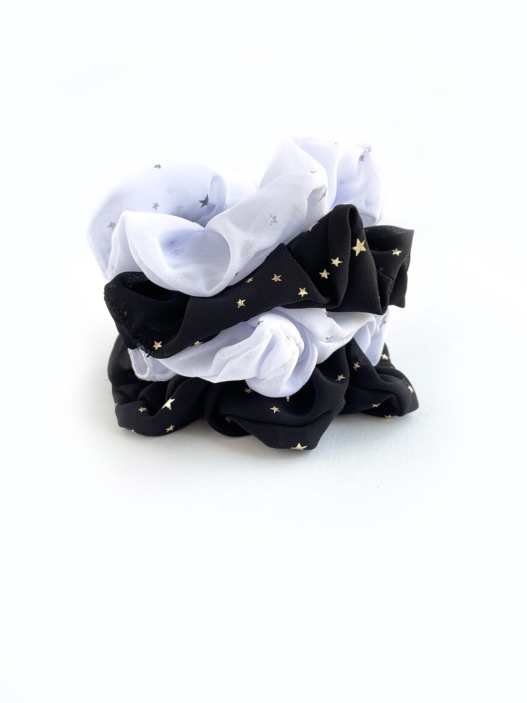 Star Scrunchies / Gold Star Scrunchie / Star Scrunchy / Chiffon ...