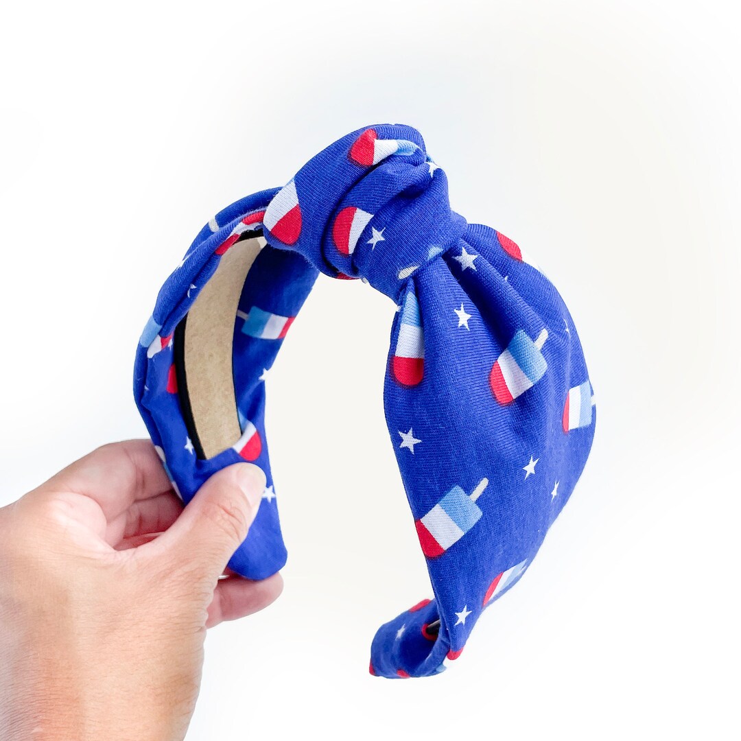 Mother's Day Gift Ideas, Patriotic Headband, Memorial Day, Top Knot ...