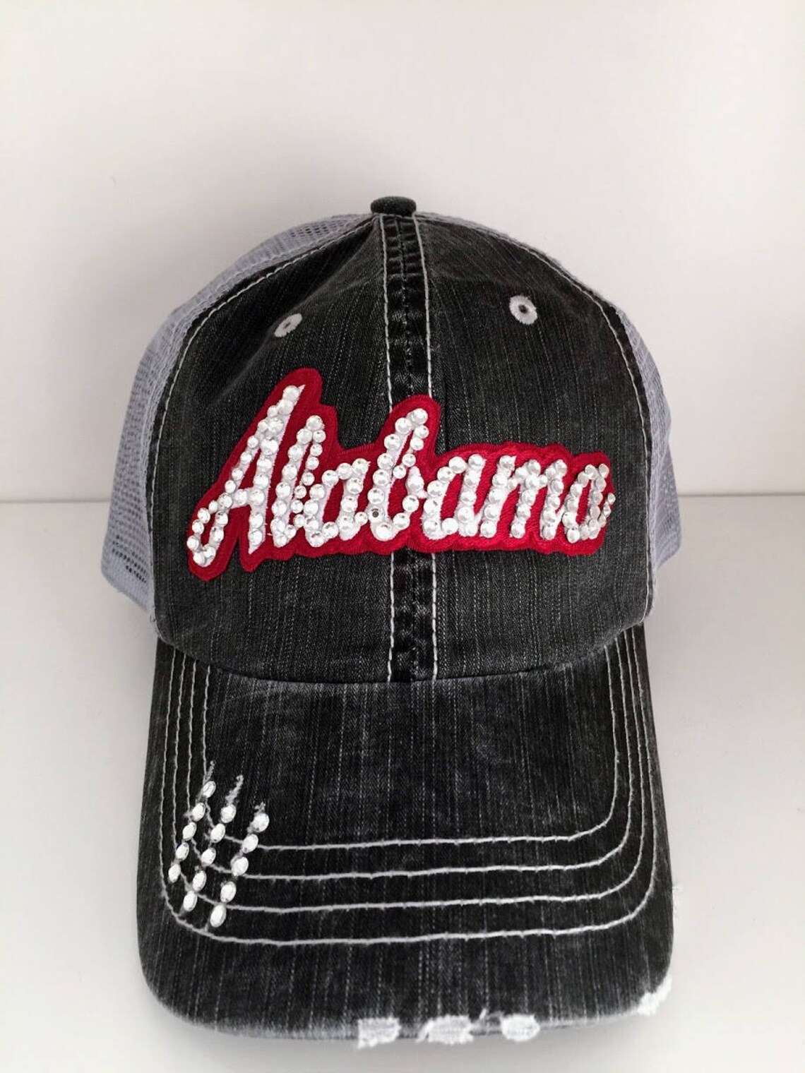 ALABAMA Bling Hat Distressed Trucker Cap Alabama Football | Etsy