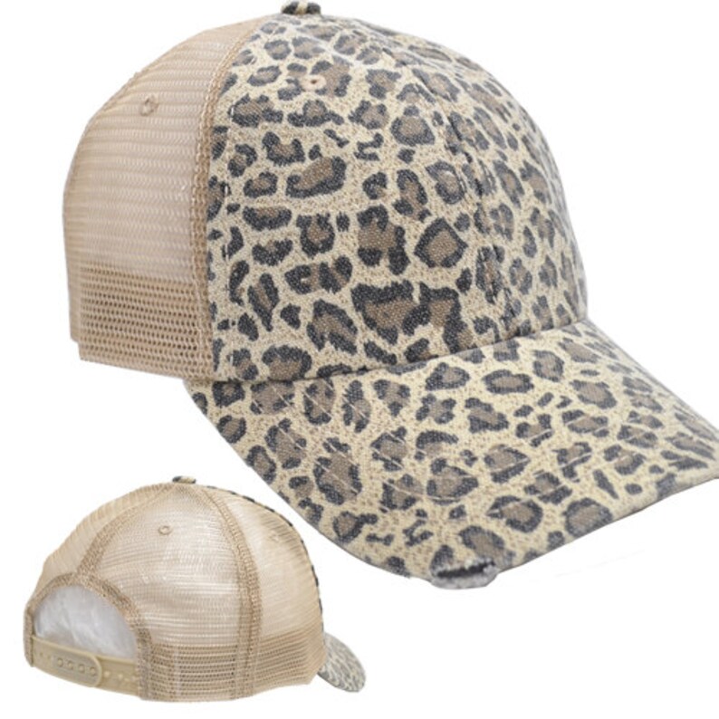 Monogram Leopard Trucker Hat Leopard Cheetah Baseball Cap | Etsy