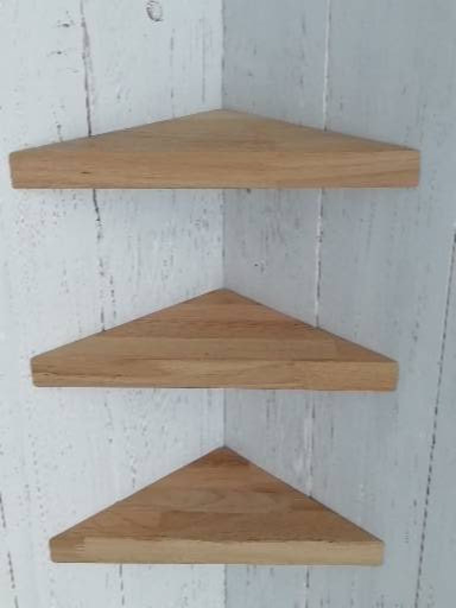 Solid OAK Wood/ Hardwood Wooden Corner Shelf Rustic With - Etsy