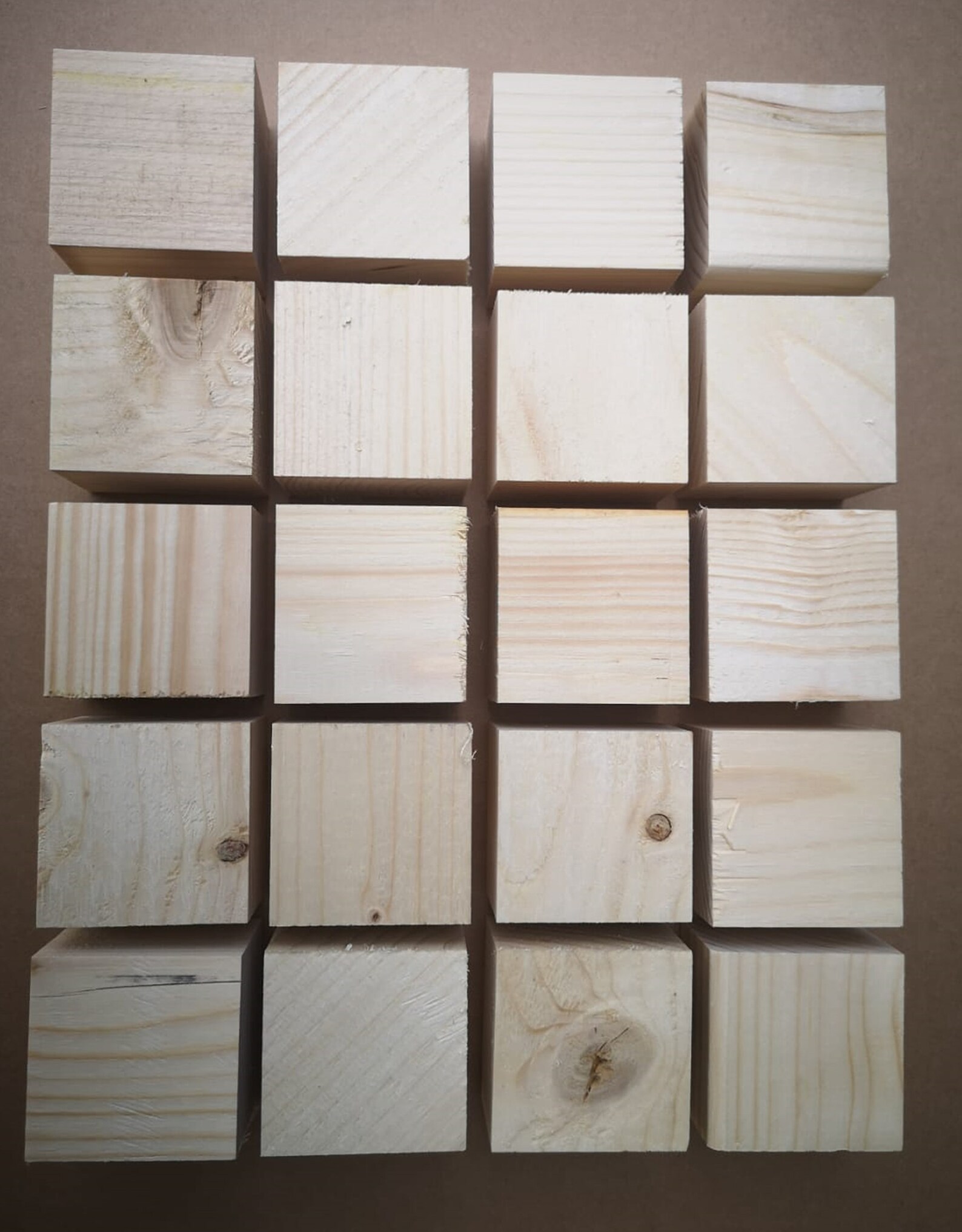 20 Pcs X CHUNKY ECO Pine Wood Square Plaques Wooden Blocks 6cm X 6cm X ...