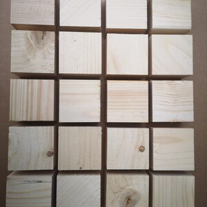 20 Pcs X CHUNKY ECO Pine Wood Square Plaques Wooden Blocks 6cm X 6cm X ...