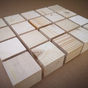 20 Pcs X CHUNKY ECO Pine Wood Square Plaques Wooden Blocks 6cm X 6cm X ...