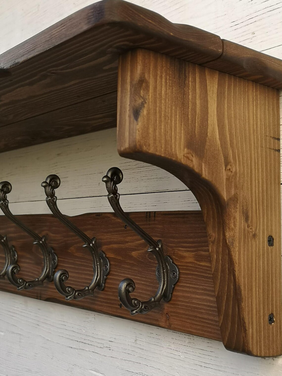 Handmade Reclaimed Solid Wood Cottage Chic Country Style Coat and Hat ...