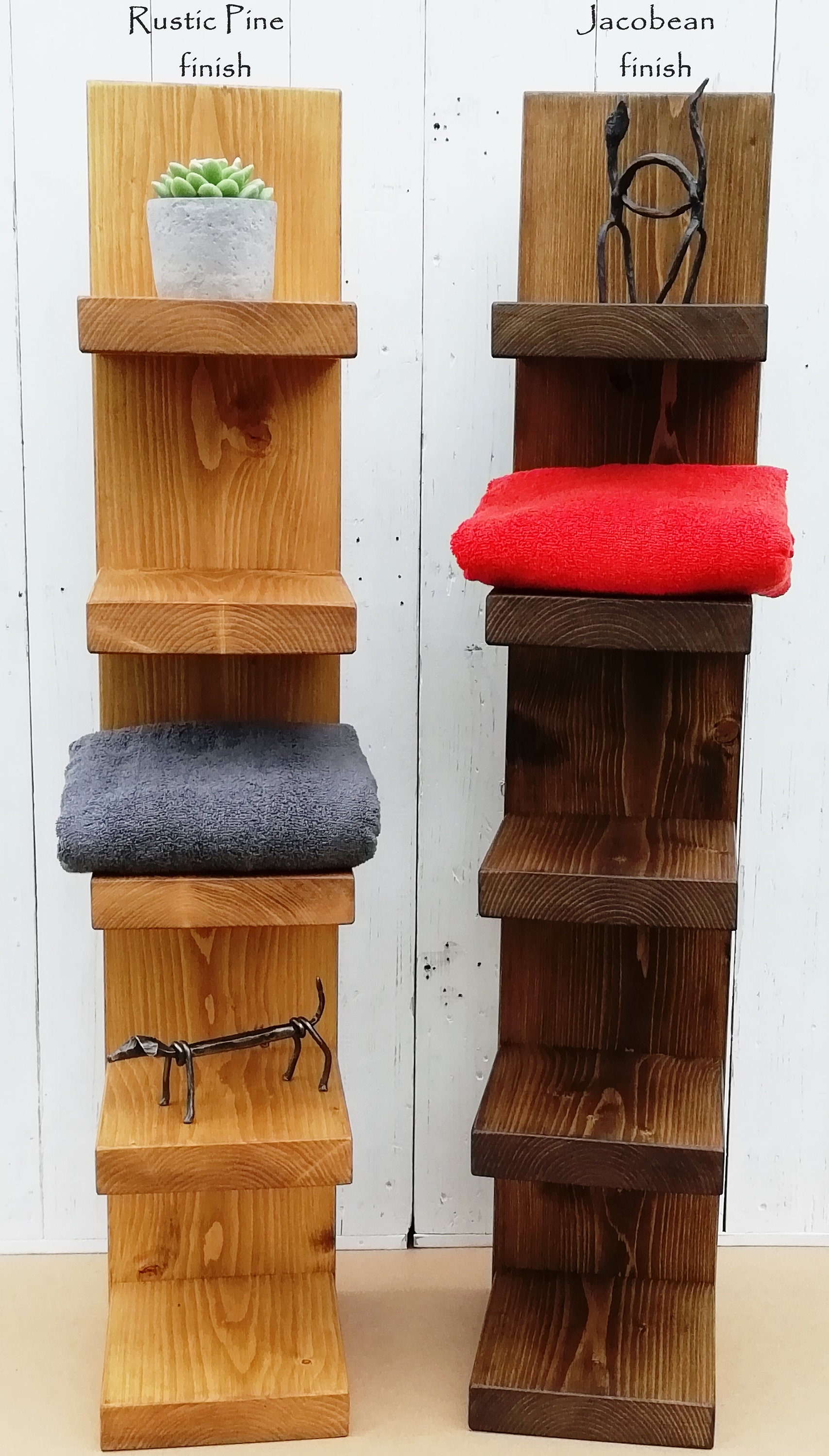 Chunky Rustic Farmhouse Style Home Decor Solid Pine Wood Wooden Towel ...