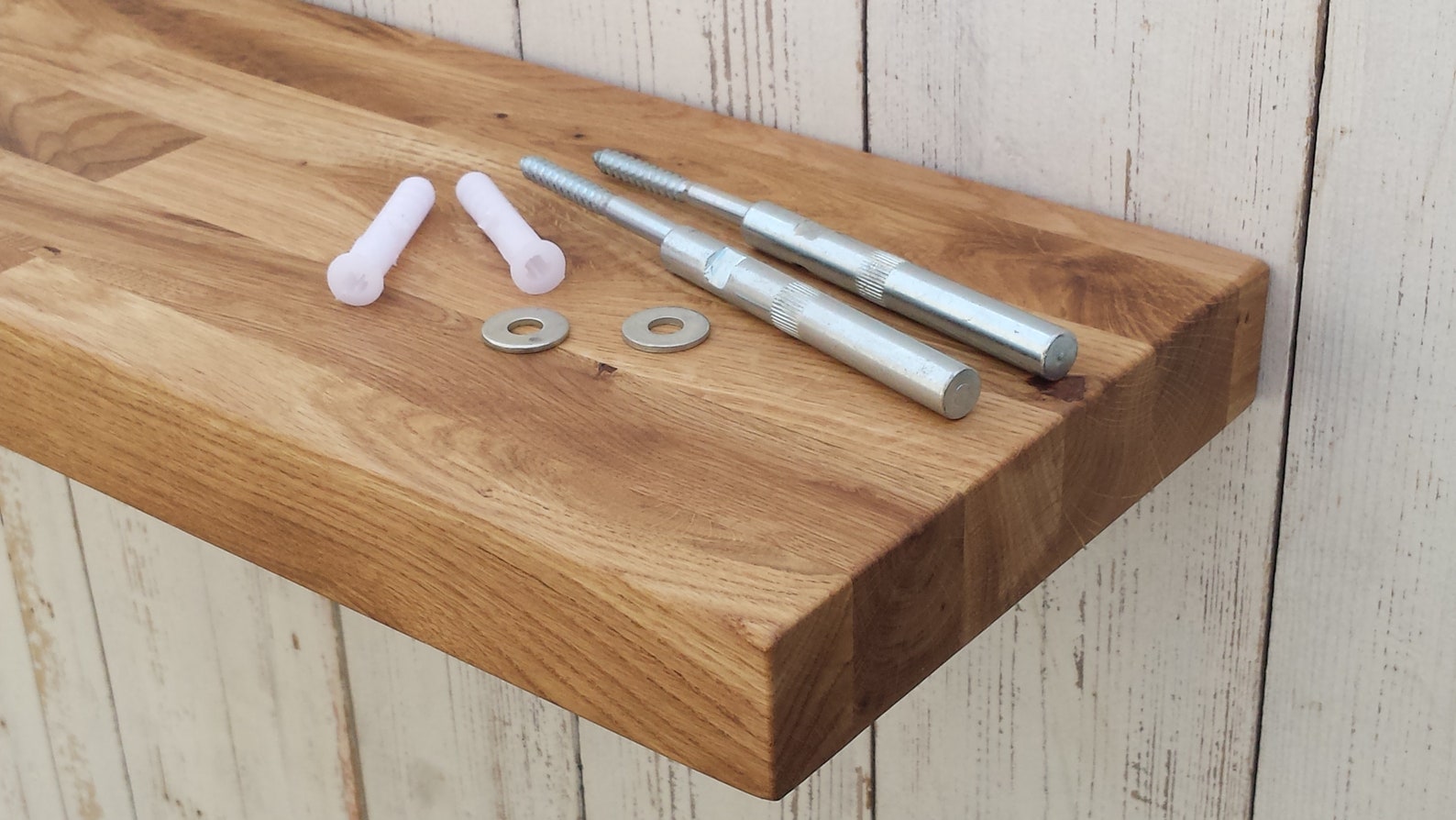 Solid OAK Wooden Floating Mantel Shelf Rustic With Concealed - Etsy