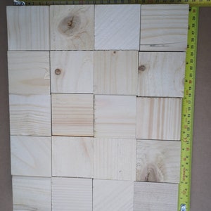 20 Pcs X CHUNKY ECO Pine Wood Square Plaques Wooden Blocks 6cm X 6cm X ...