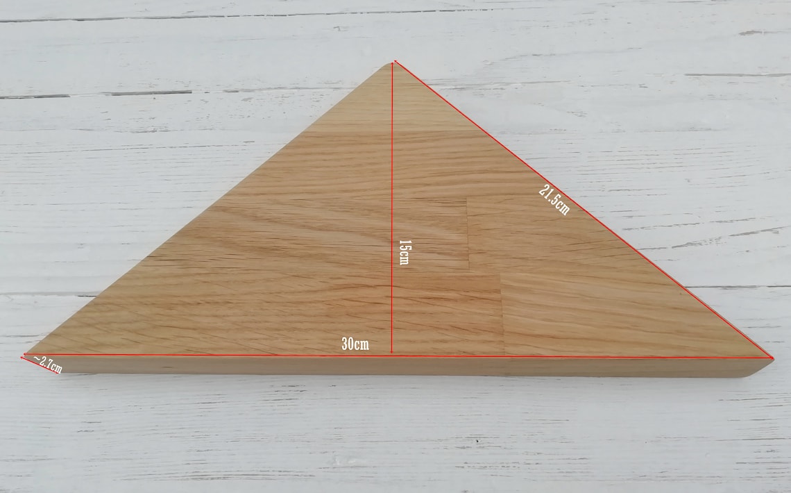 Solid OAK Wood/ Hardwood Wooden Corner Shelf Rustic With | Etsy