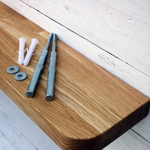 Solid OAK Wooden Floating Mantel Radiator Shelf With Rounded Edges ...