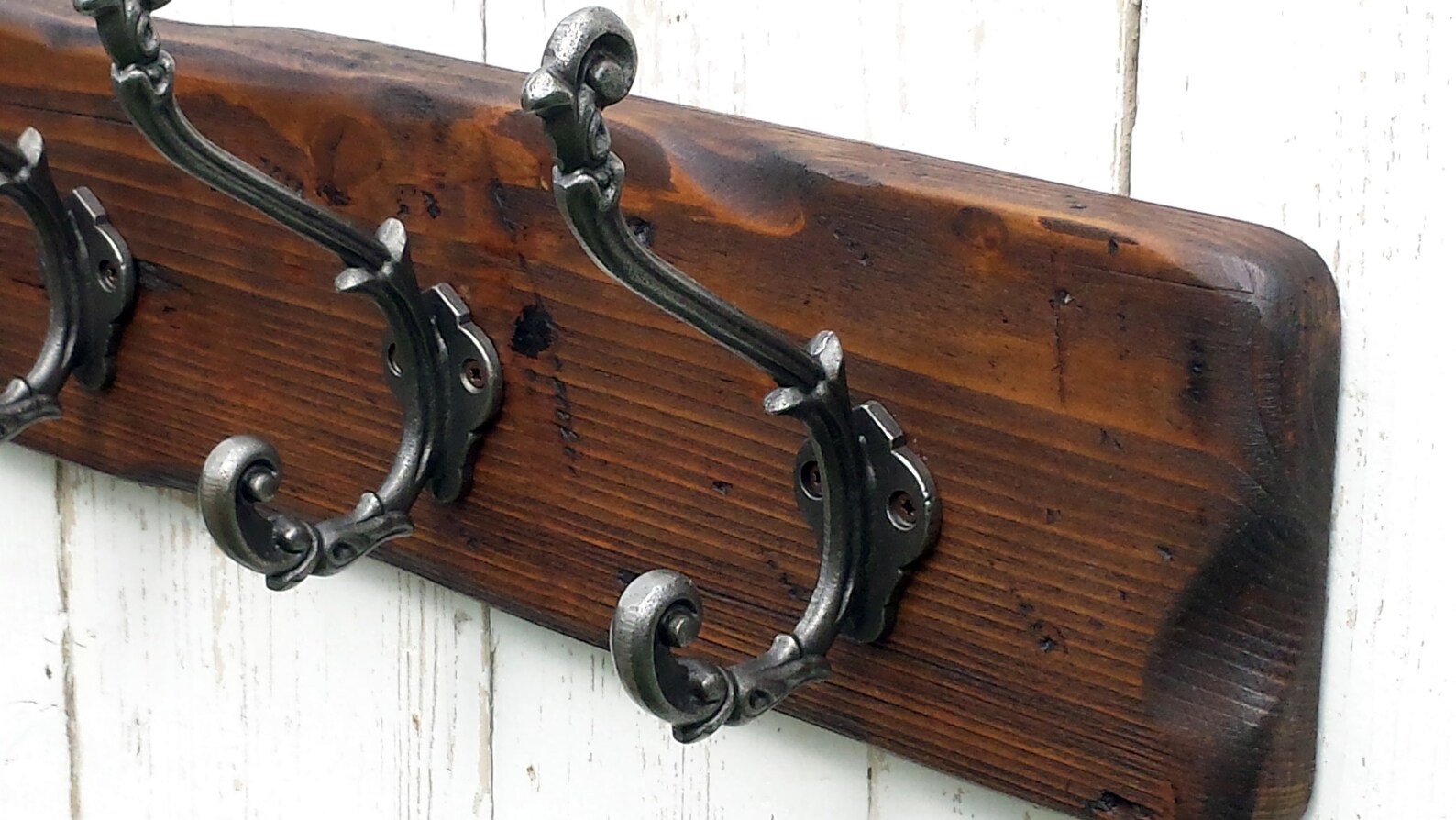 Handmade Reclaimed Wood Cottage Country Chic Rustic Coat and Hat Rack ...