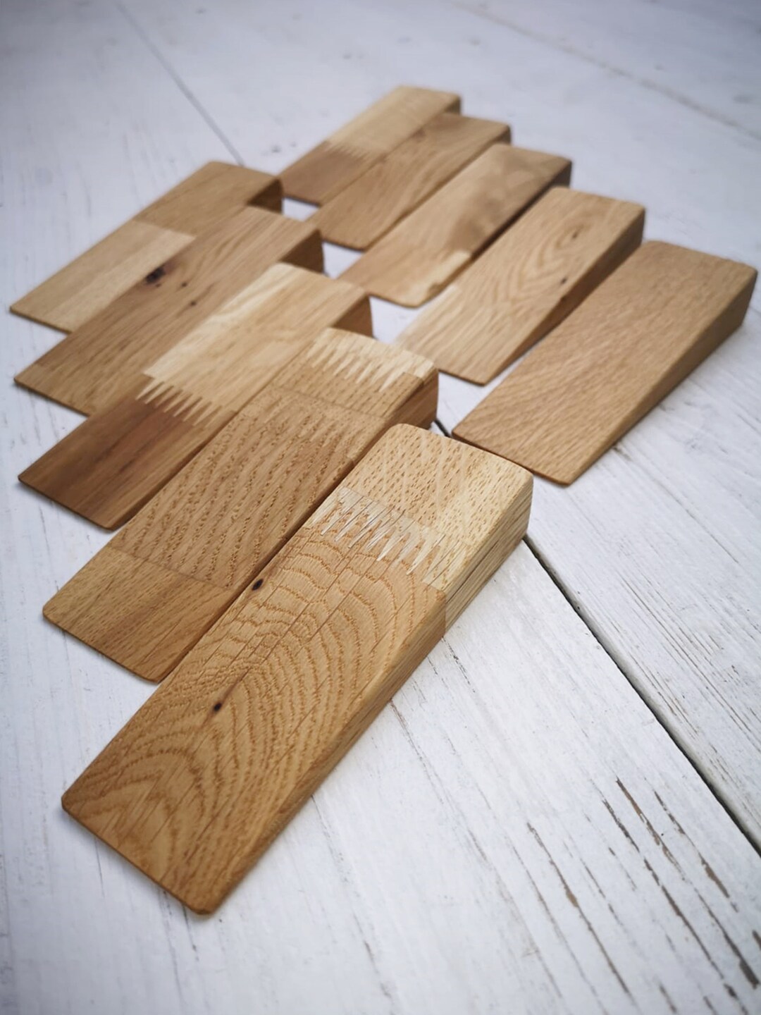 10 X Solid Wood Oak Door Wedges, Door Stops, Doorstoppers. Solid ...