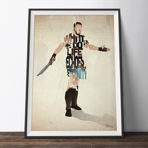 Gladiator Movie Poster Typography Quote Film Art Print. - Etsy UK