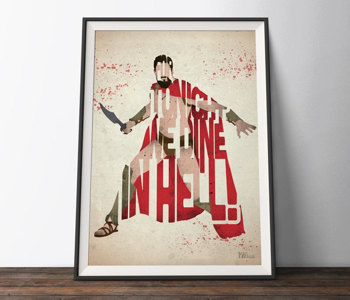 300 Movie Poster Spartan Typography Quote Film Art Print. | Etsy
