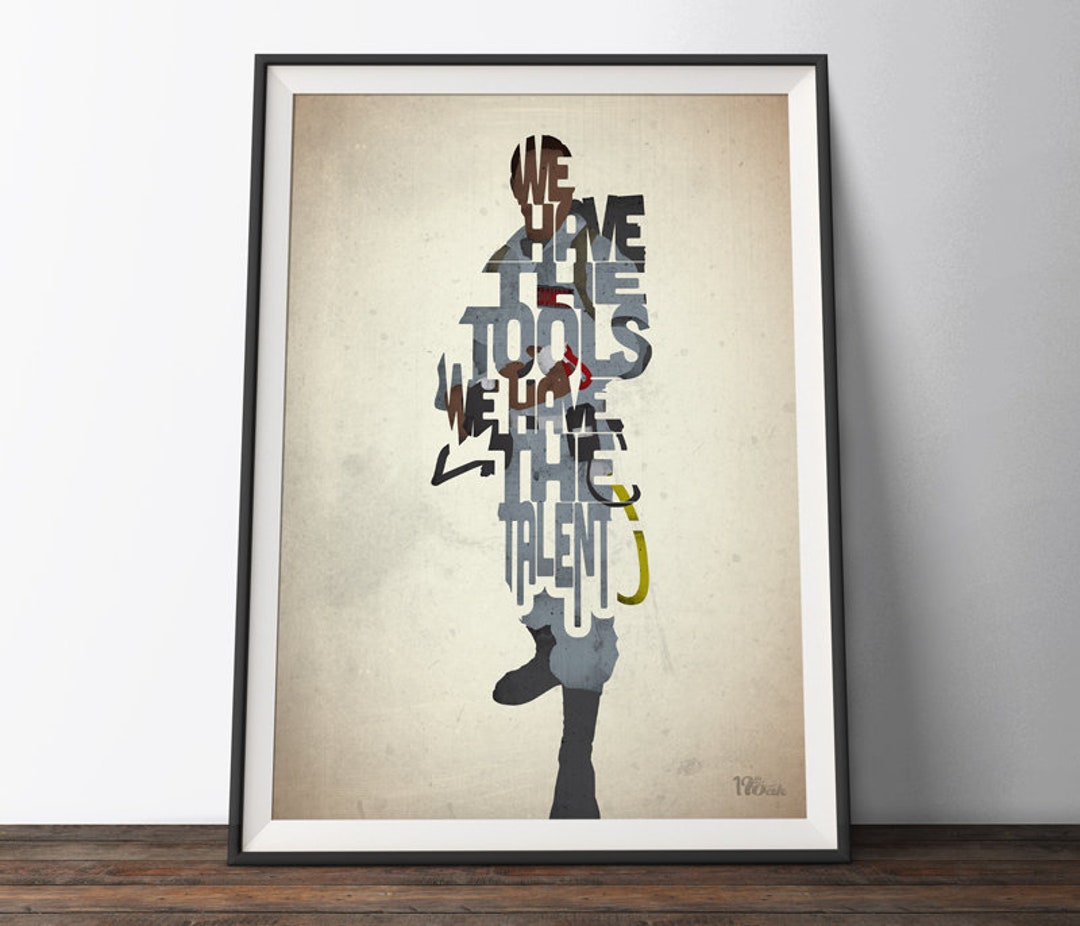 Ghostbusters Movie Poster - 80s Comedy Typography Quote Film Art Print ...