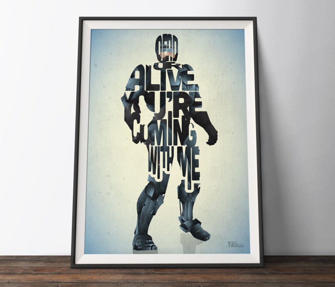 Robocop Movie Poster 80s Sci-fi Typography Quote Film Art | Etsy